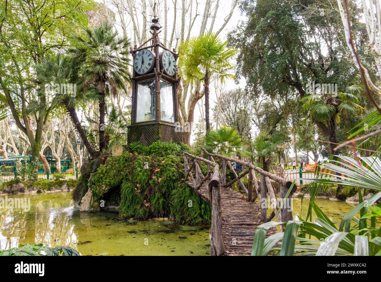Public park Pincian Hill, Villa Borghese gardens in Rome, Italy Stock ...