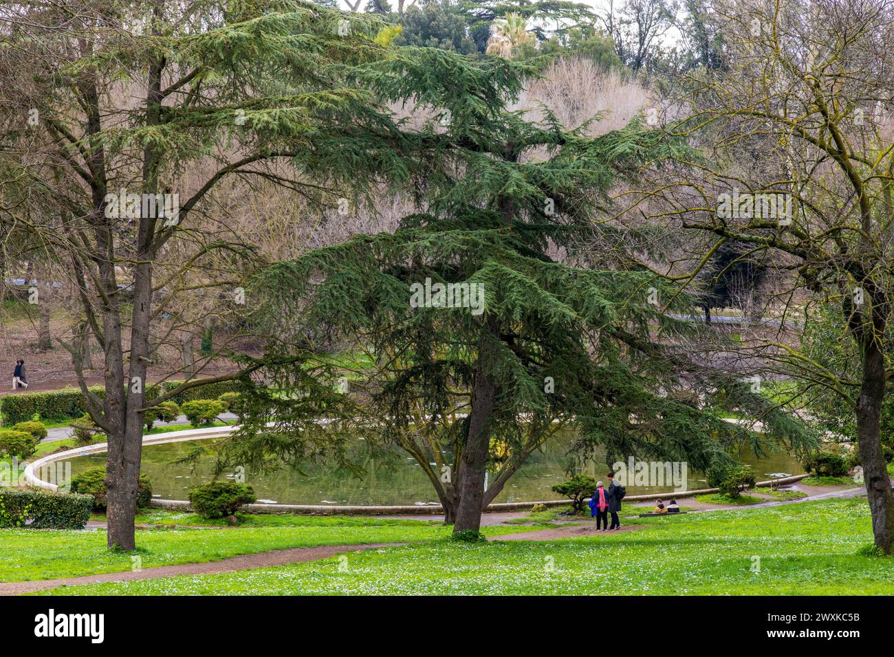 Public park Pincian Hill, Villa Borghese gardens in Rome, Italy Stock ...