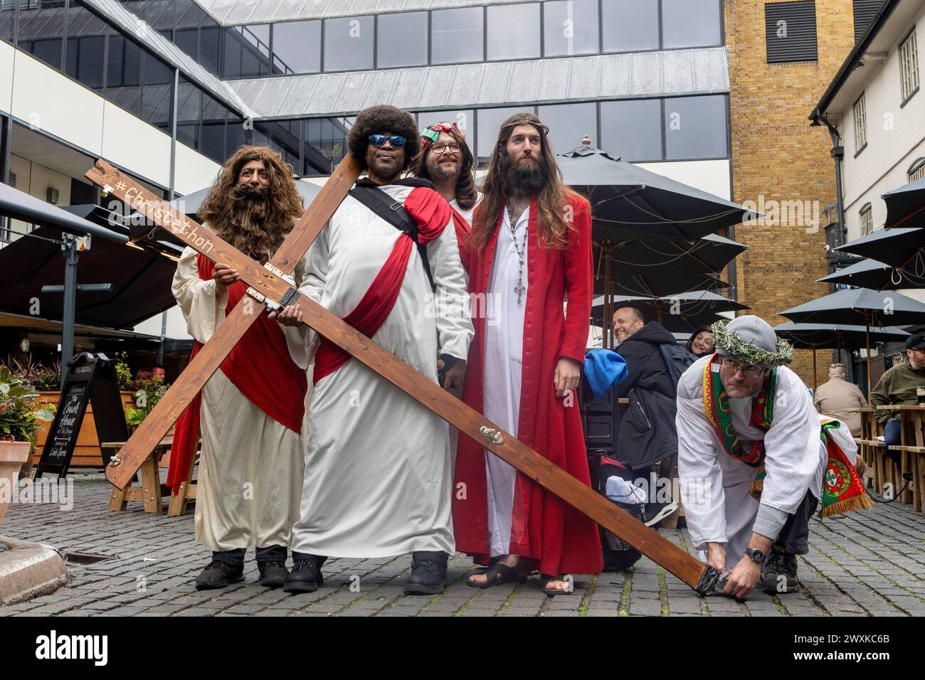 London, UK. 31st Mar, 2024. Participants dressed as Jesus and other ...