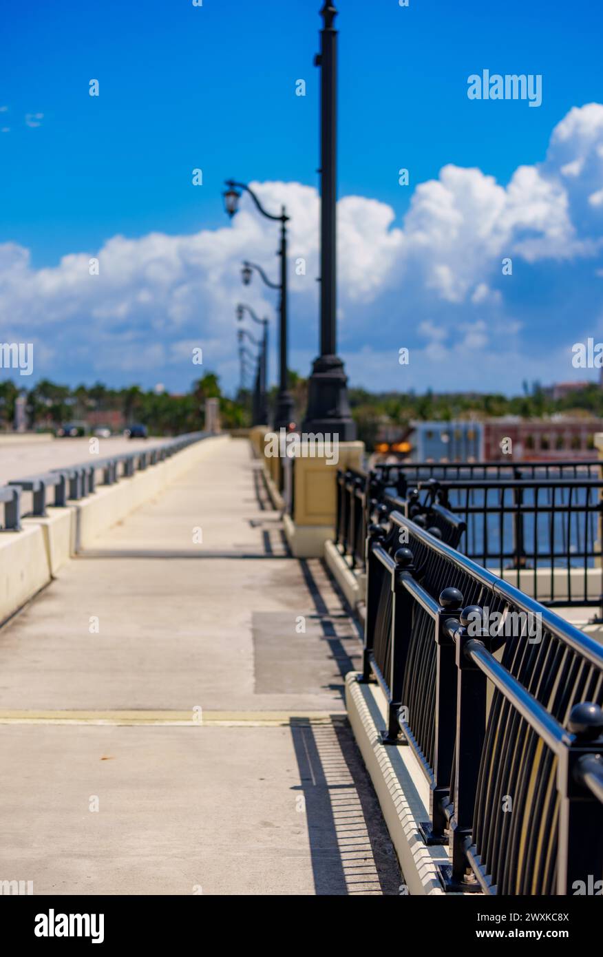 Vertical stock image drawbridge metal railings and pedestrian walkway ...