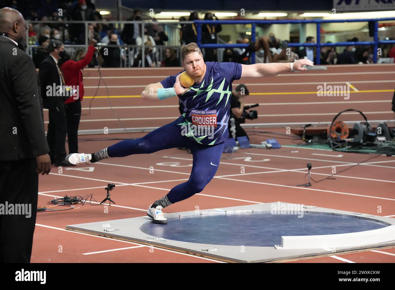 Ryan Crouser (USA) wins the shot put during the 114th Millrose Games at ...