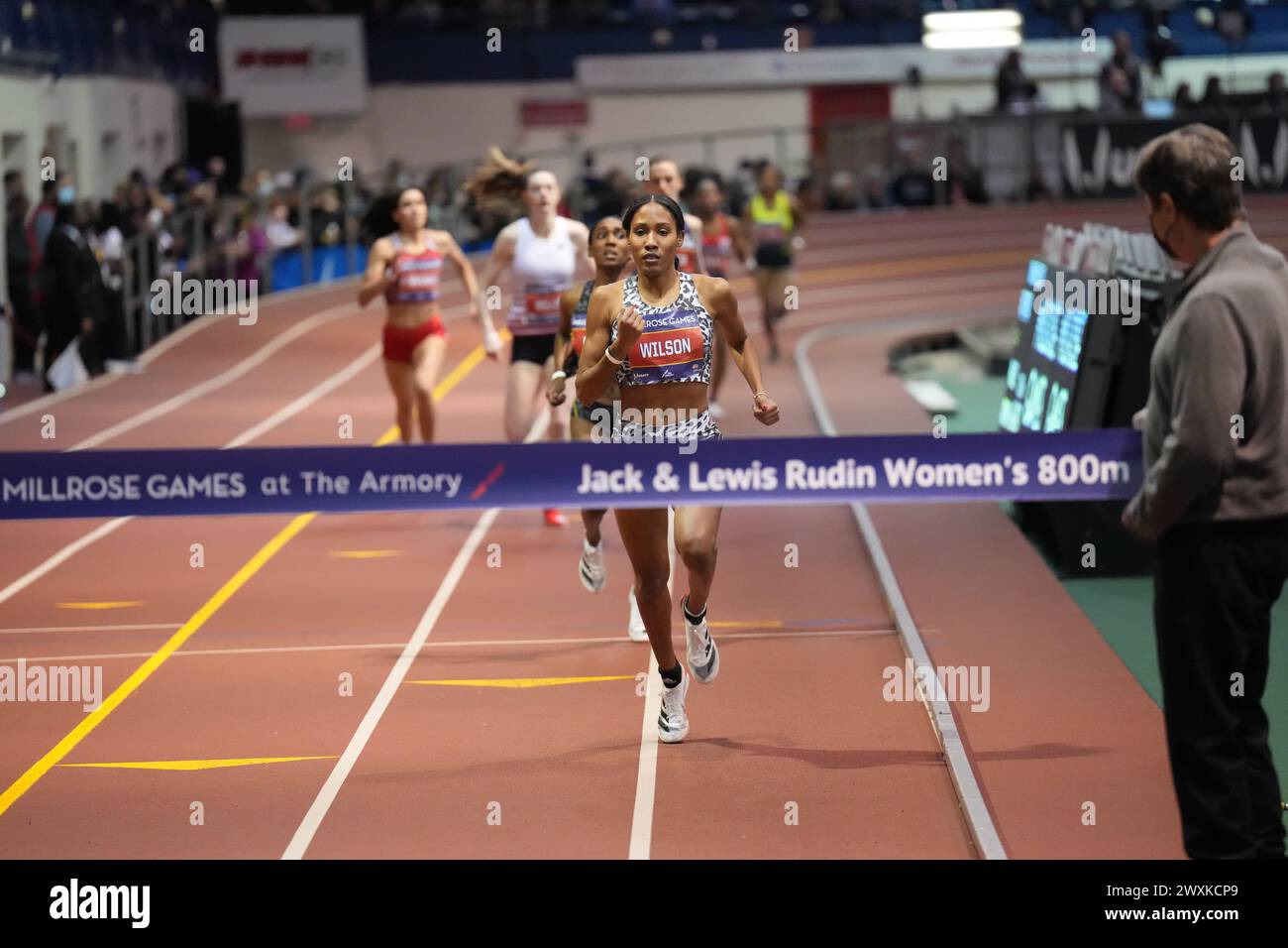 Ajee Wilson (USA) wins the women's 800m in 2:01.38 during the 114th ...