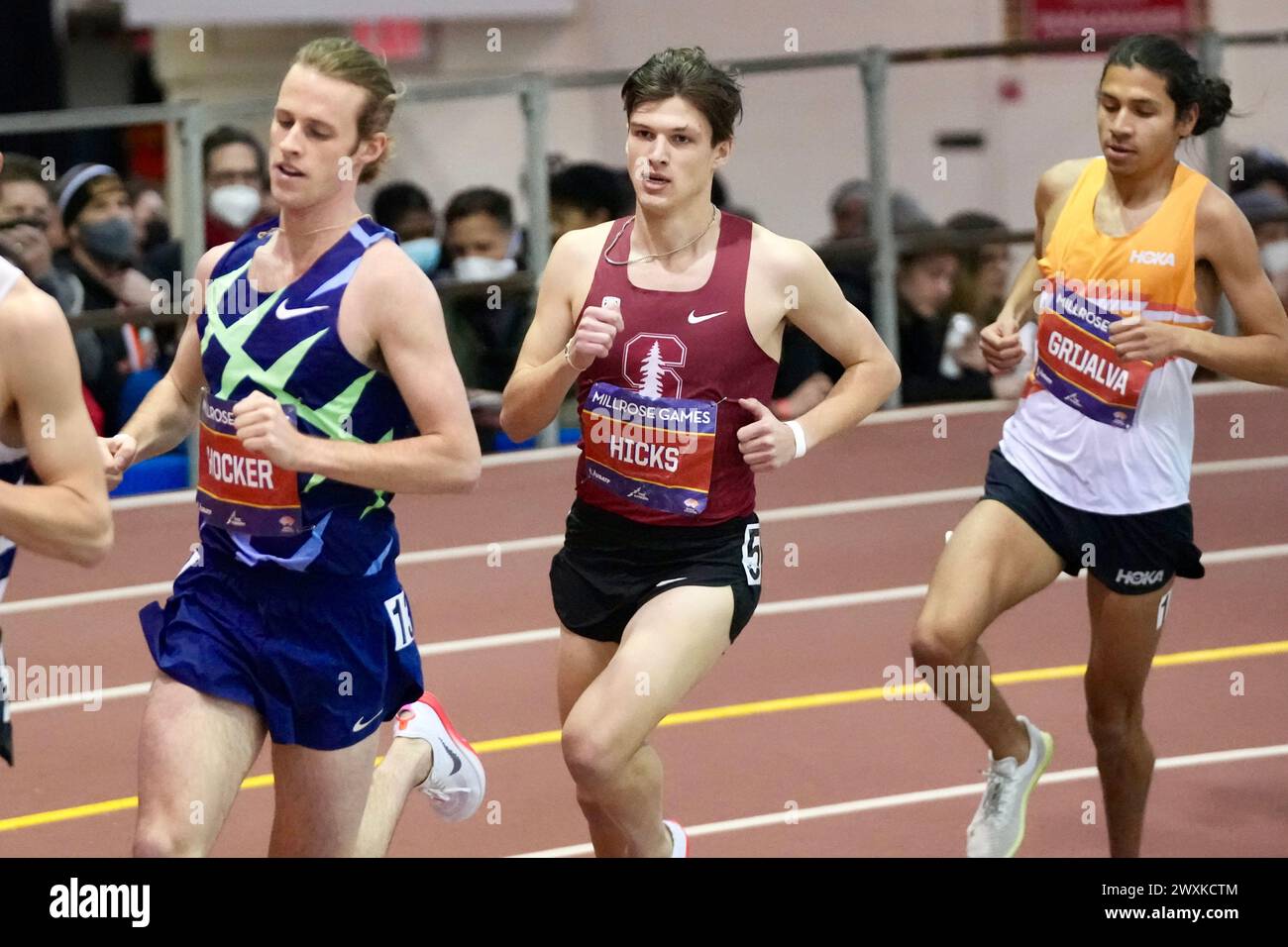 Charles Hicks of Stanford runs in the 3,000m at the 114th Millrose ...