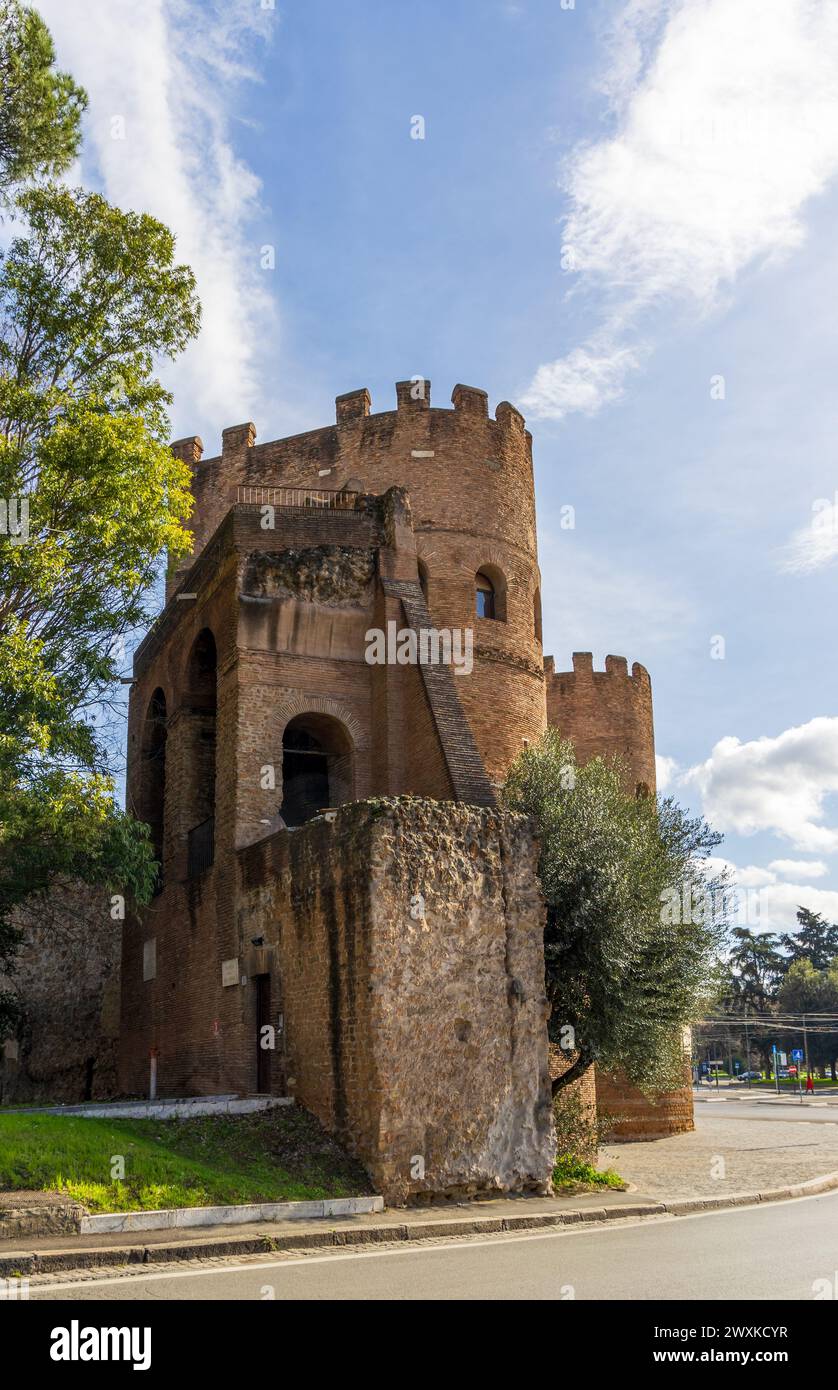 Porta San Paolo Gate and ancient Pyramid of Cestius Celsius in Rome ...