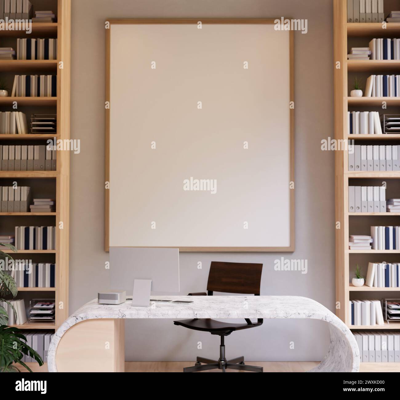 The interior design of a fashionable contemporary private office or CEO ...