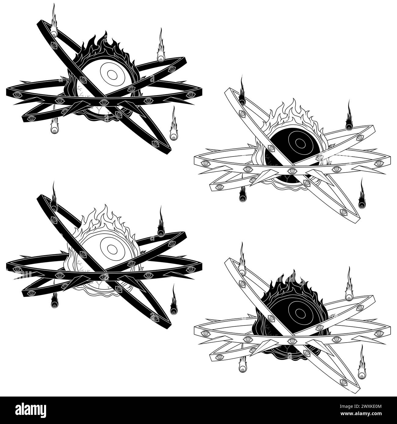 Vector design of Angel throne type with burning eye, angelic throne ...
