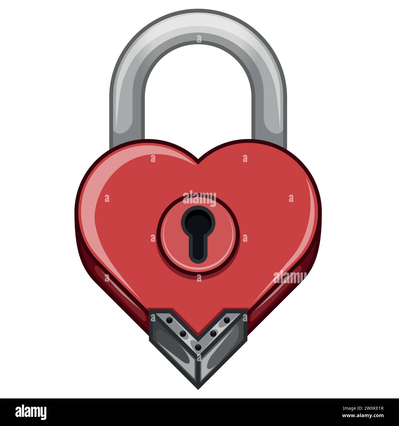 Vector design of Padlock with heart shape as a symbol of love Stock ...