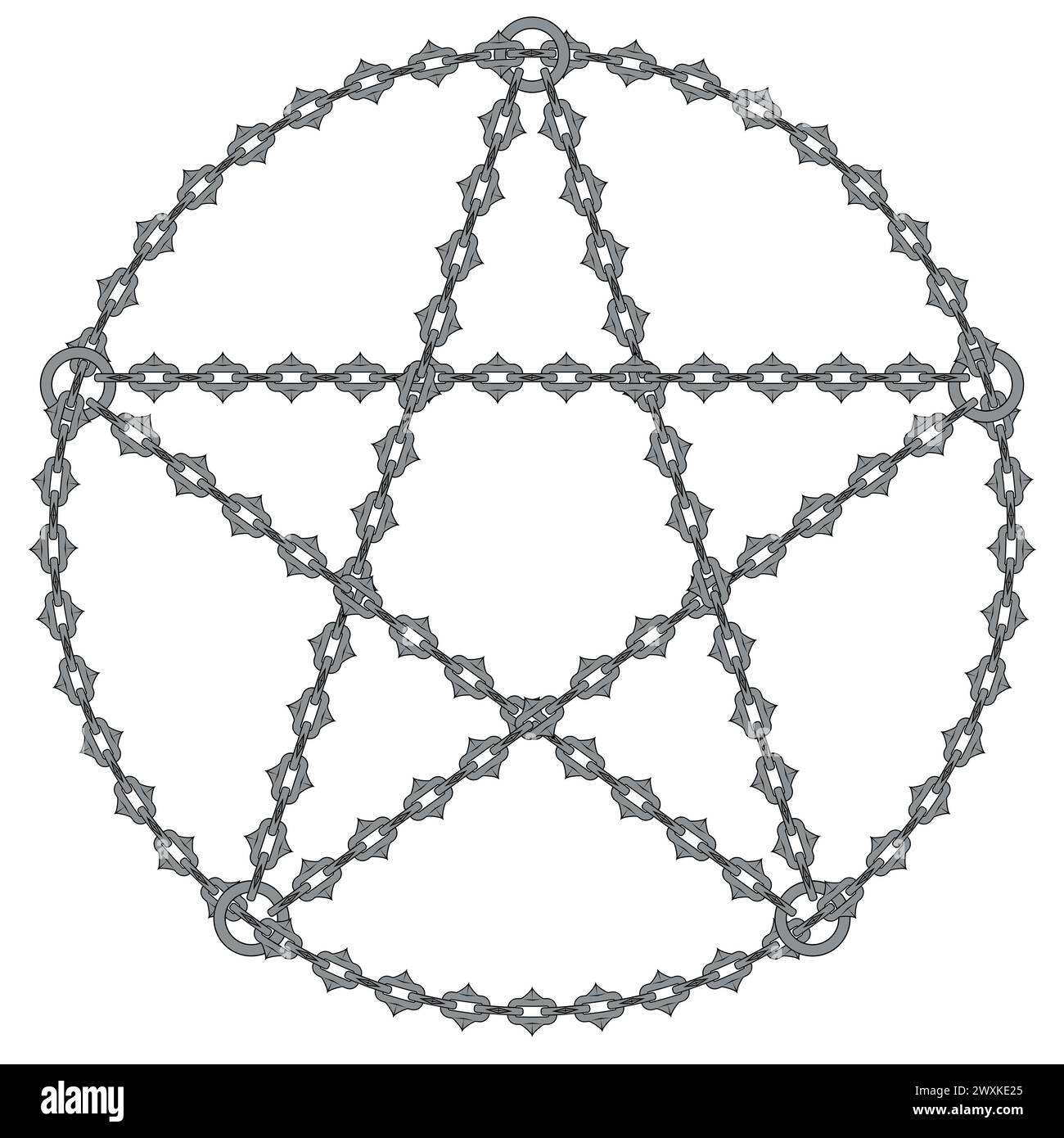 Vector design of satanic pentagram with cutting chains Stock Vector ...
