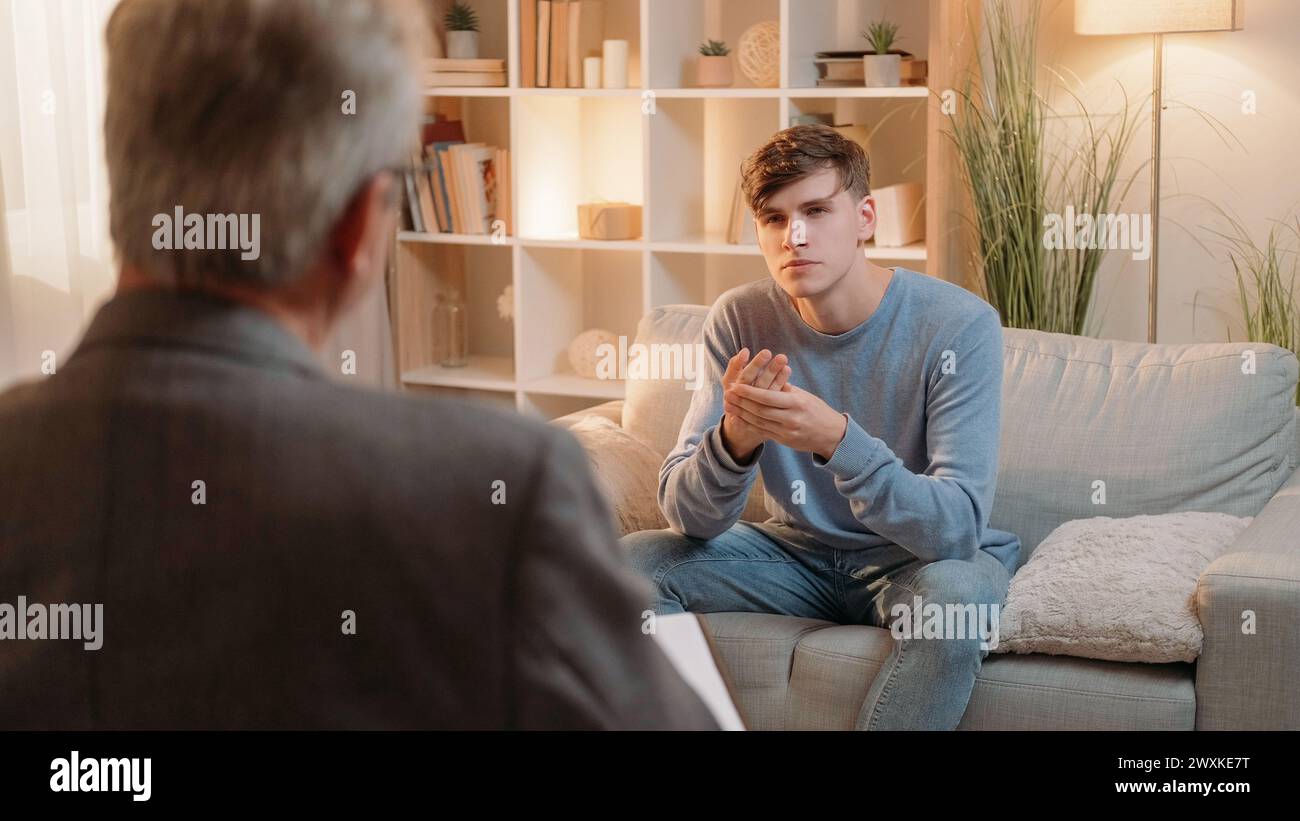 Male caucasian psychologist listening interest hi-res stock photography ...