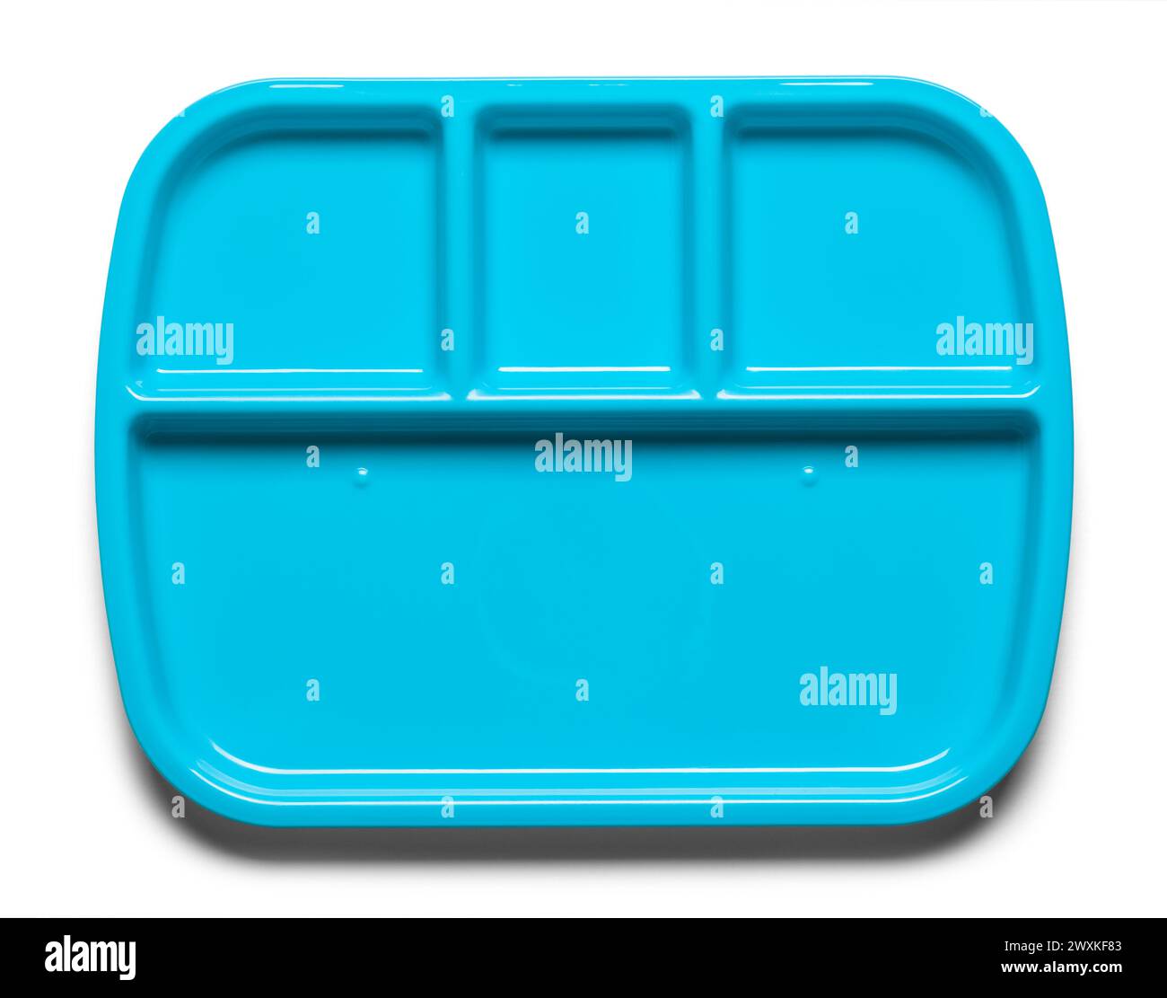 Blue Plastic Food Tray Cut Out on White Stock Photo - Alamy