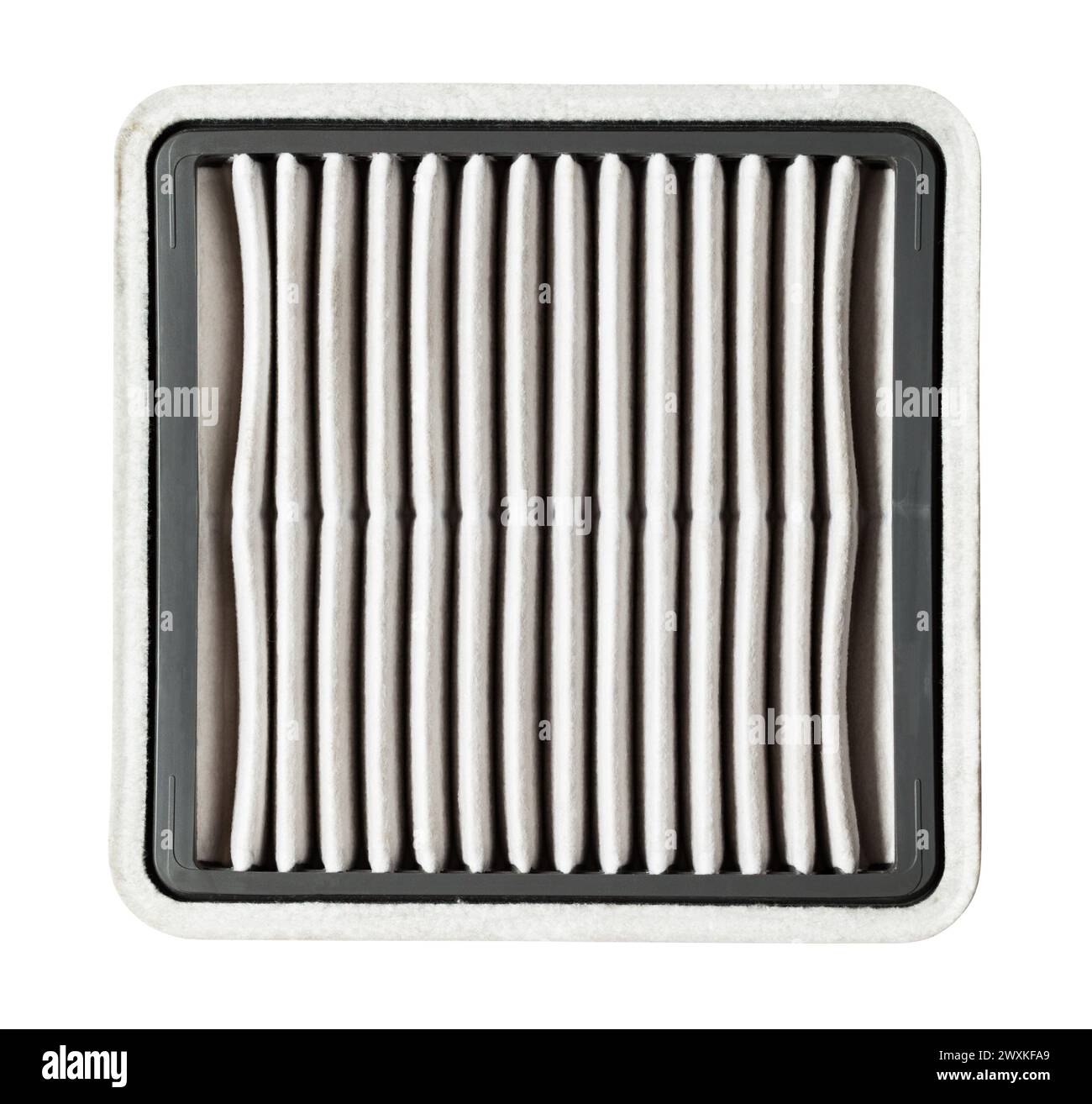 Car Engine Air Filter Top View Cut Out On White Stock Photo - Alamy