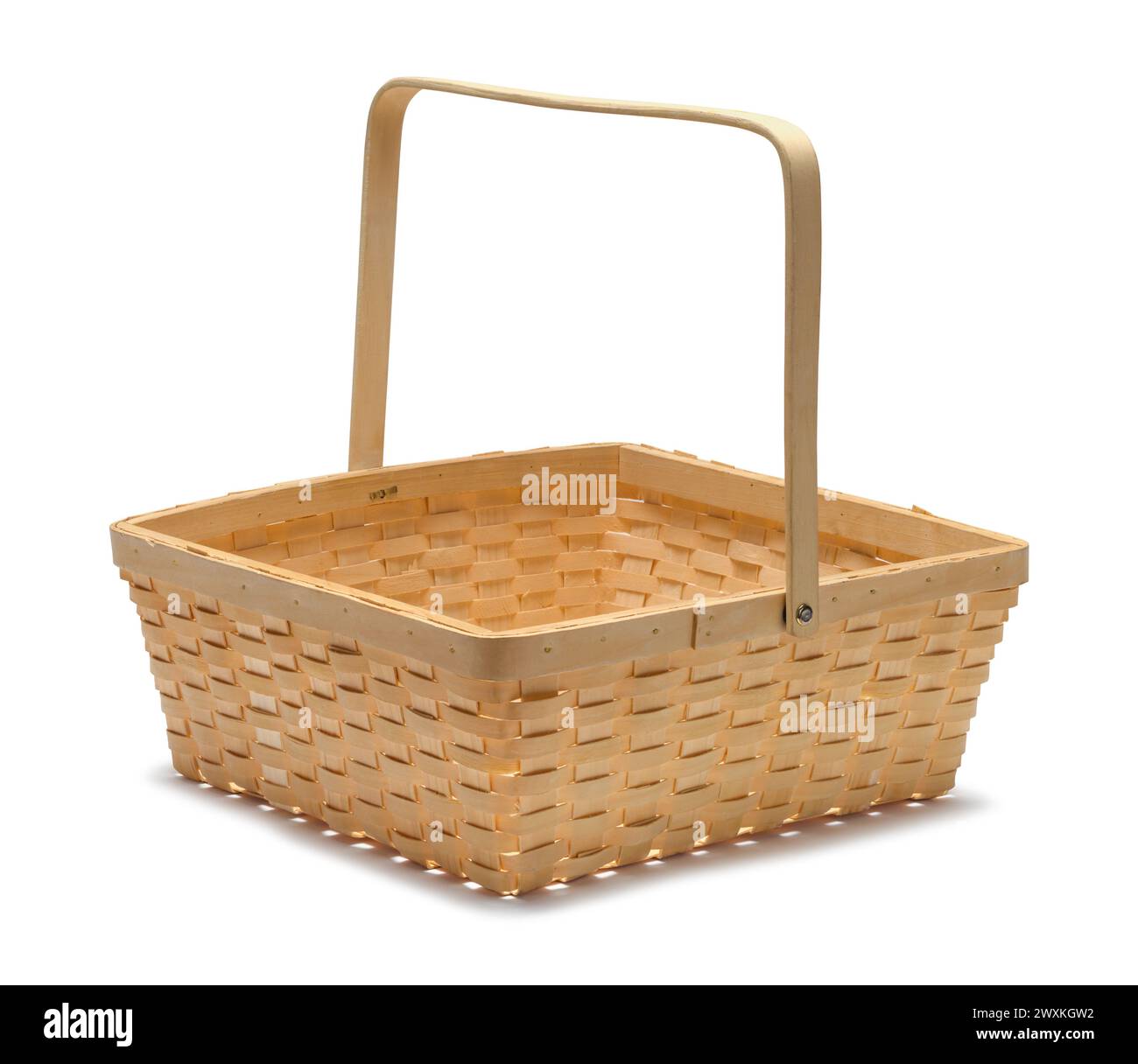 Square Woven Basket Cut Out on White Stock Photo - Alamy