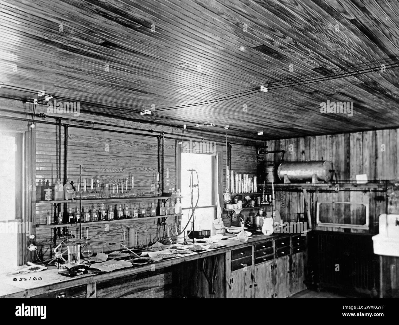 Manufacturing refined Trinitrotoluol. Corner of the control laboratory ...