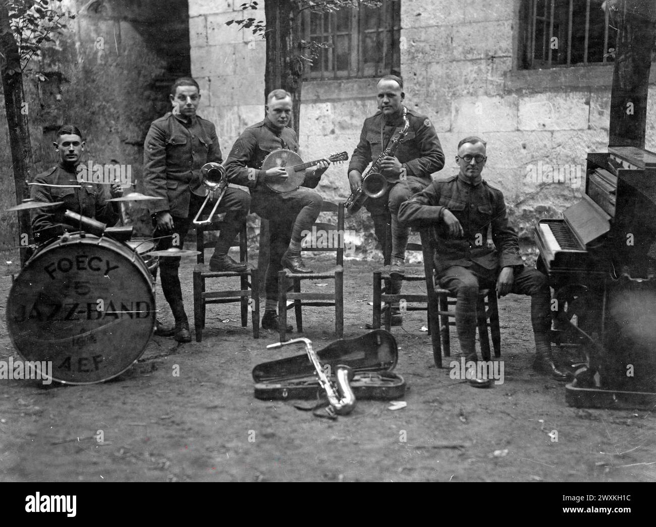 Entertainment Section, Tours, France. Foecy Jazz Band ca. 1919 Stock ...