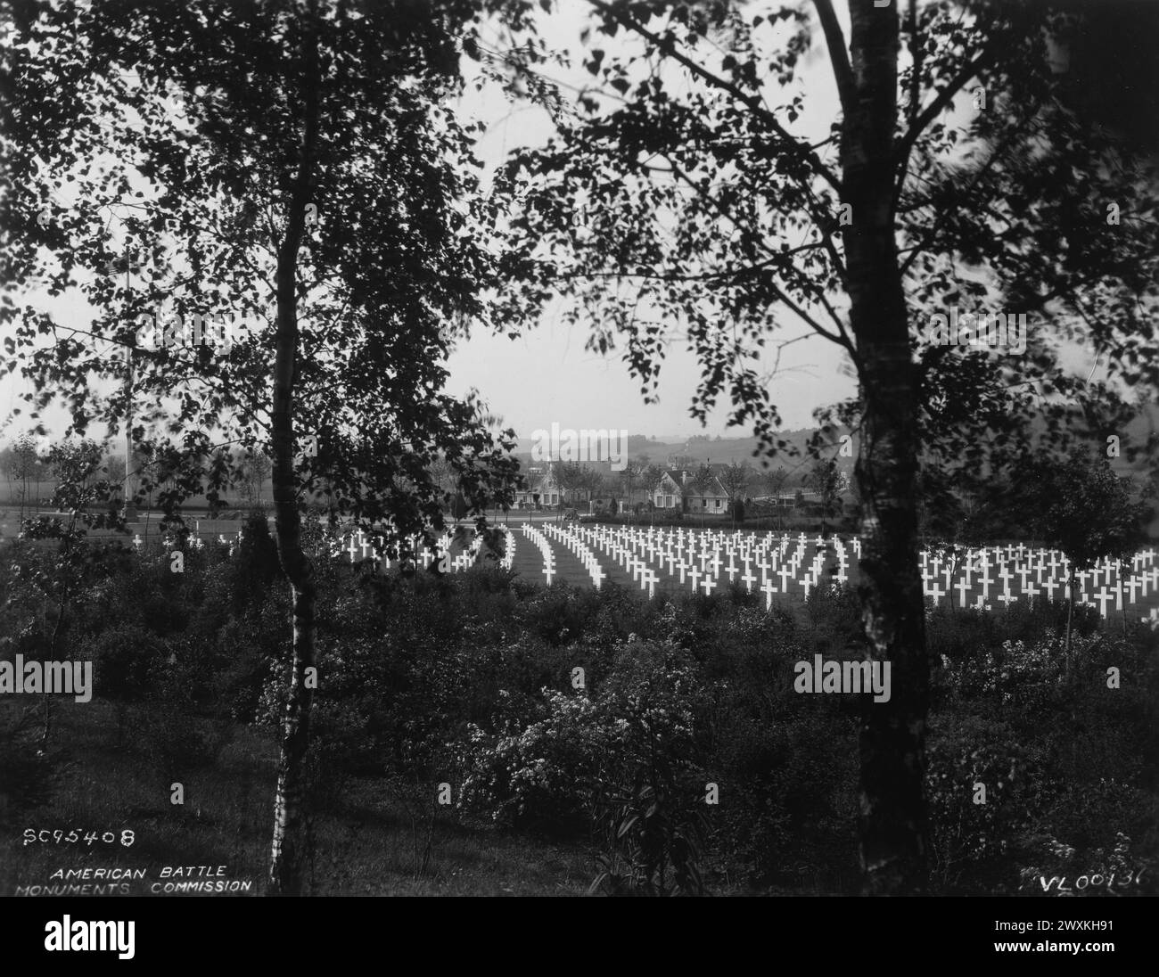 Aisne-Marne American Cemetery, Belleau, France, side view from hill ...