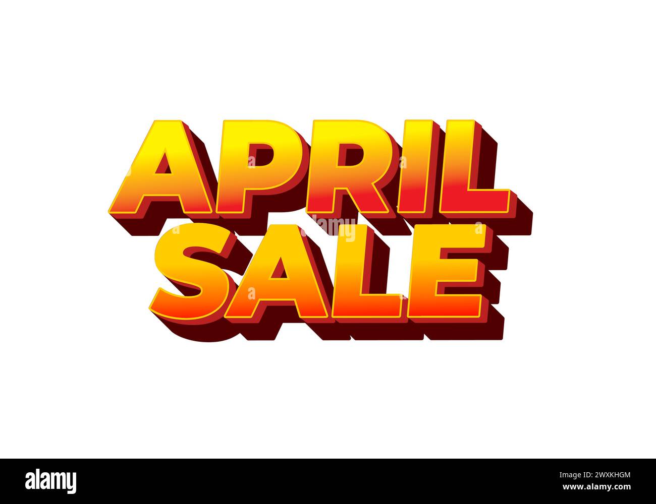 April sale. Text effect design in 3 dimension style Stock Vector Image ...