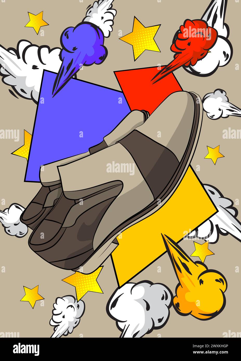 Cartoon Elegant Shoes, comic book Formalwear. Retro vector comics pop ...