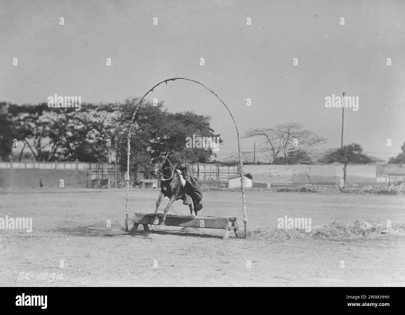 A Filipino trooper of the 26th Cavalry, (P.S.) doing the outside loop ...