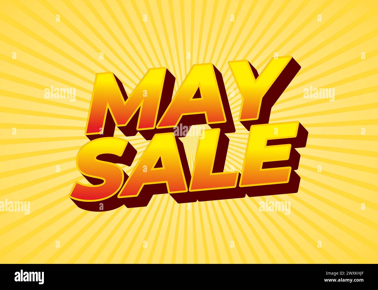 May sale. Text effect design in 3 dimensions style and eye catching ...