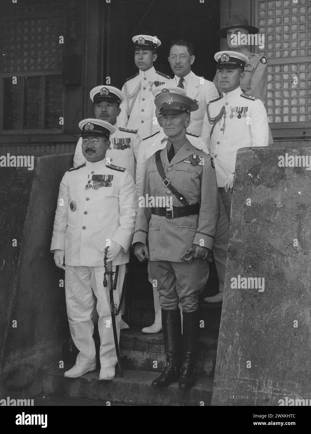 Admiral Matsushita and staff of the Japanese Navy visiting General ...