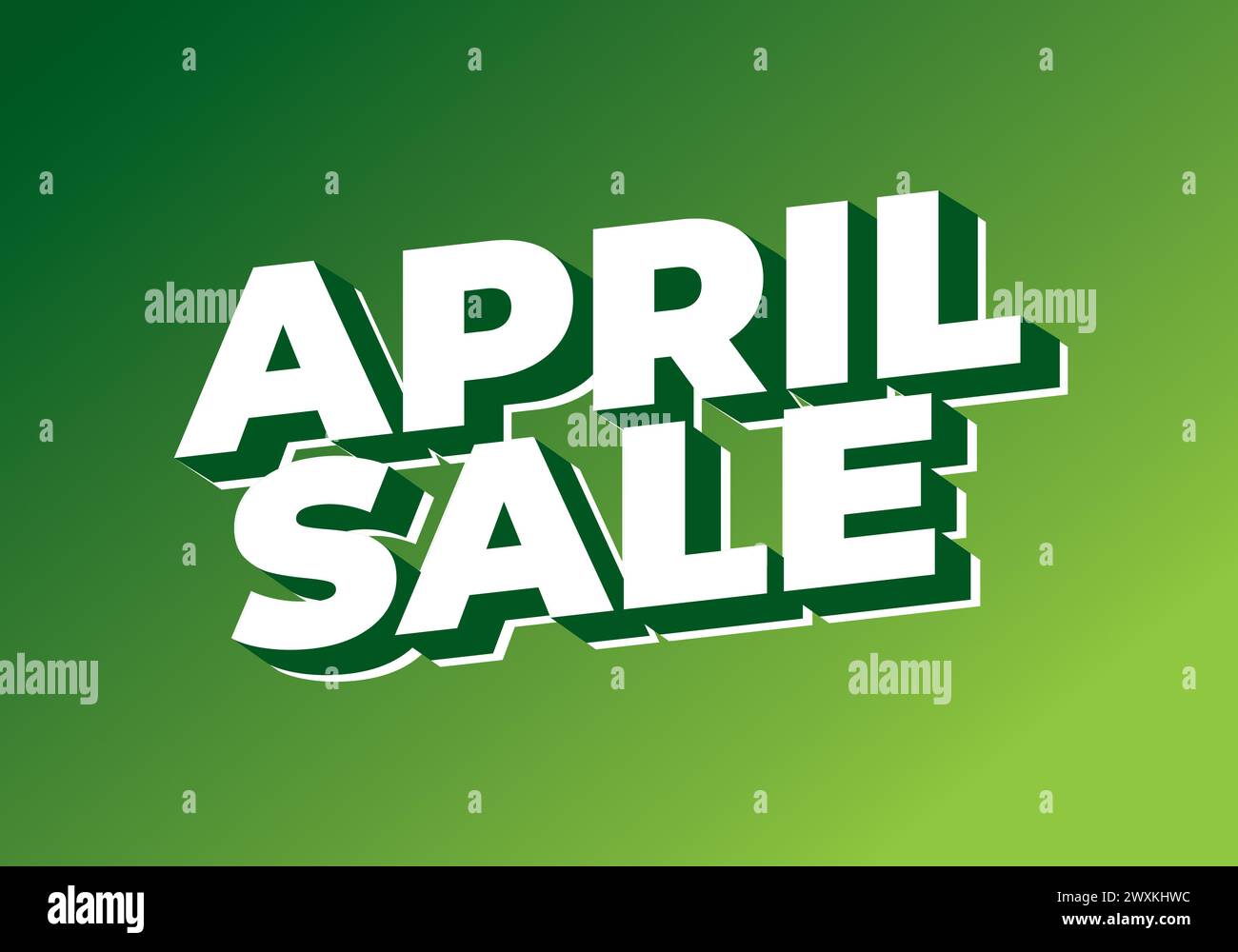 April sale. Text effect design in 3 dimension style Stock Vector Image ...