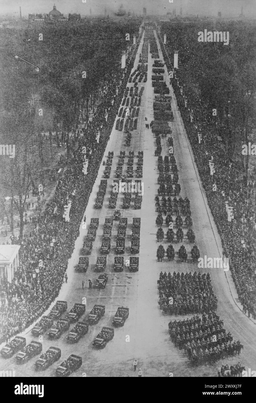 German Military Parade in honor of Adolf Hitler's Birthday. The Parade ...