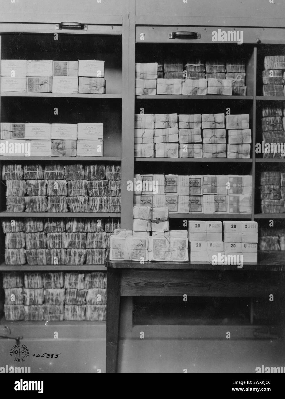 A vault filled with thirty million Marks and fifteen million Francs by ...