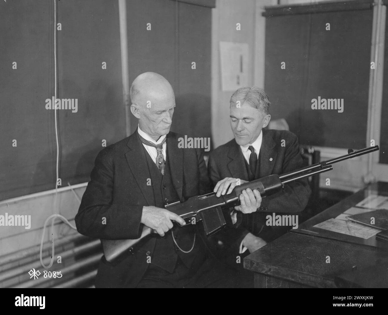 Mr. John M. Browning, inventor of the Browning Light Machine Gun, and ...