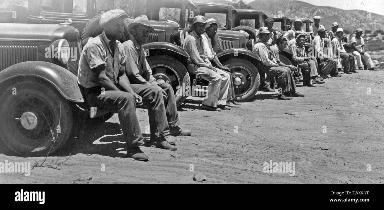 Photograph of Six Ford V8 1/2 ton Dump Trucks with Drivers ca. 1936 ...