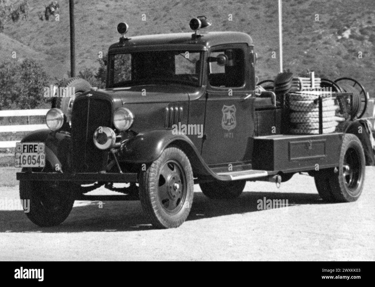Photograph of a U.S. Forest Service Fire Truck ca. 1936-1942 Stock ...