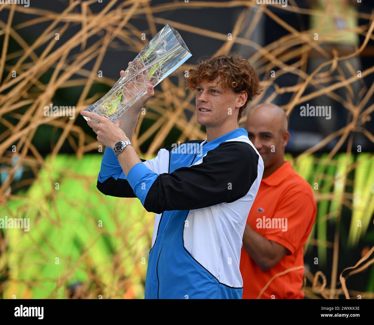 Miami Gardens FL, USA. 31st Mar, 2024. Jannik Sinner poses with the ...