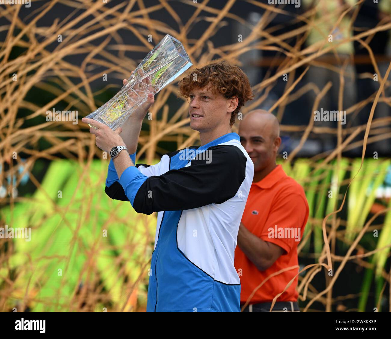 Miami Gardens FL, USA. 31st Mar, 2024. Jannik Sinner poses with the ...