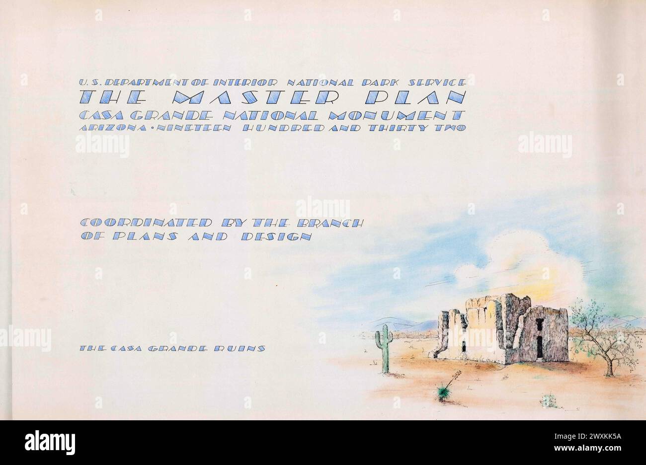 1932 Casa Grande National Monument Master Plan Cover Stock Photo - Alamy