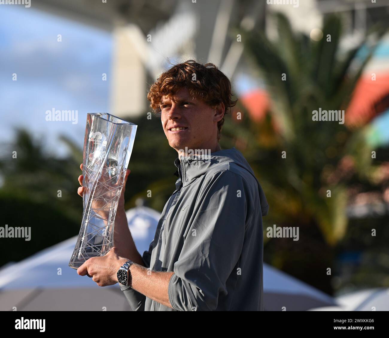 Miami Gardens FL, USA. 31st Mar, 2024. Jannik Sinner poses with the ...