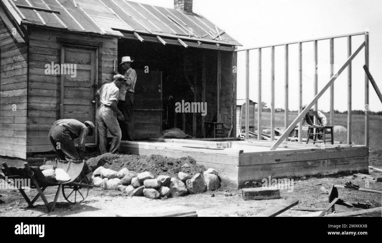 Three men building a home on the Sisseton-Wahpeton Oyate of the Lake ...