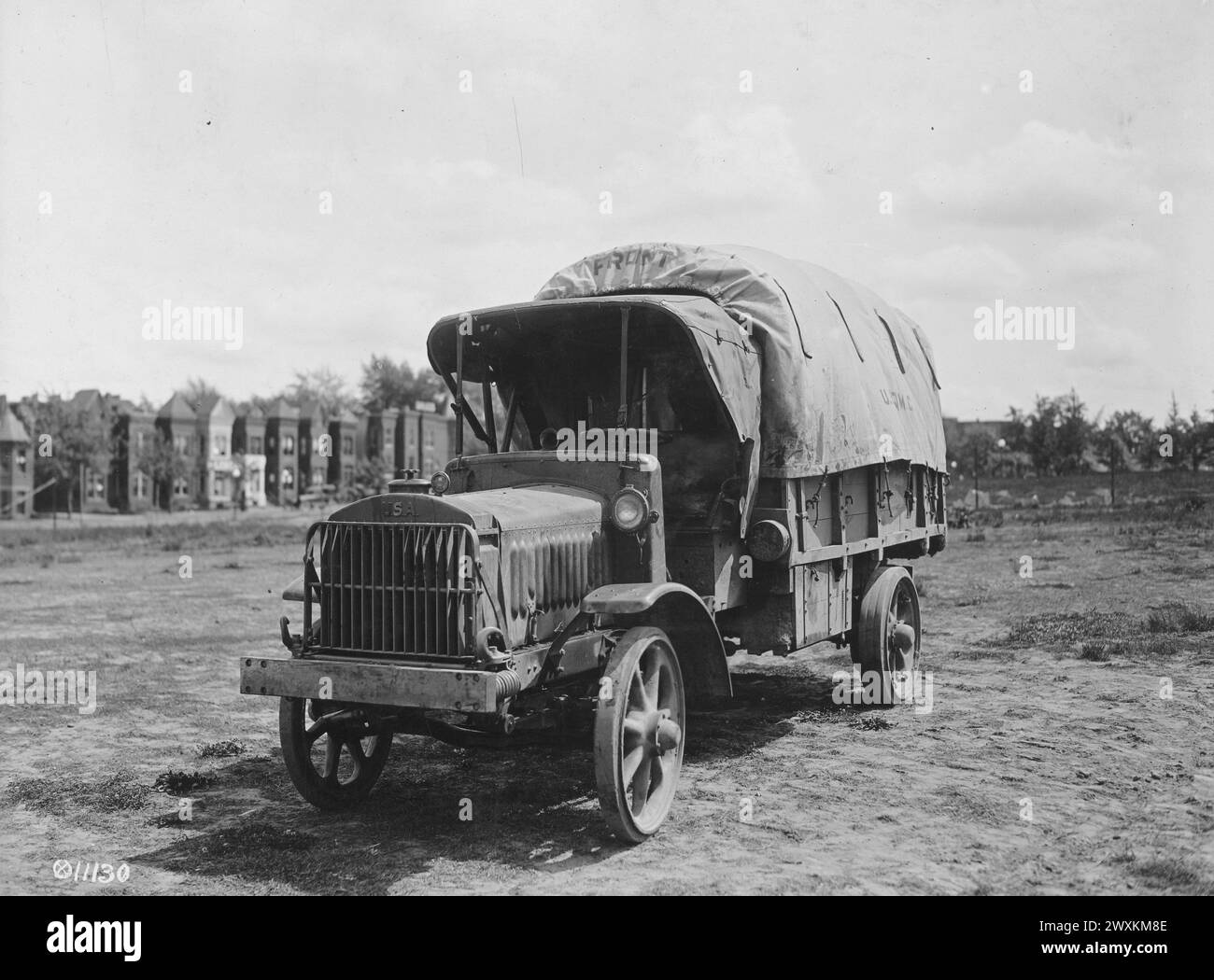 Army motor trucks - front view of a one and a half ton truck ca. 1918 ...