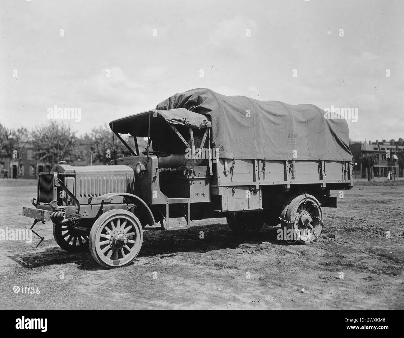 Army motor trucks - side view of a three ton standard truck, with skid ...