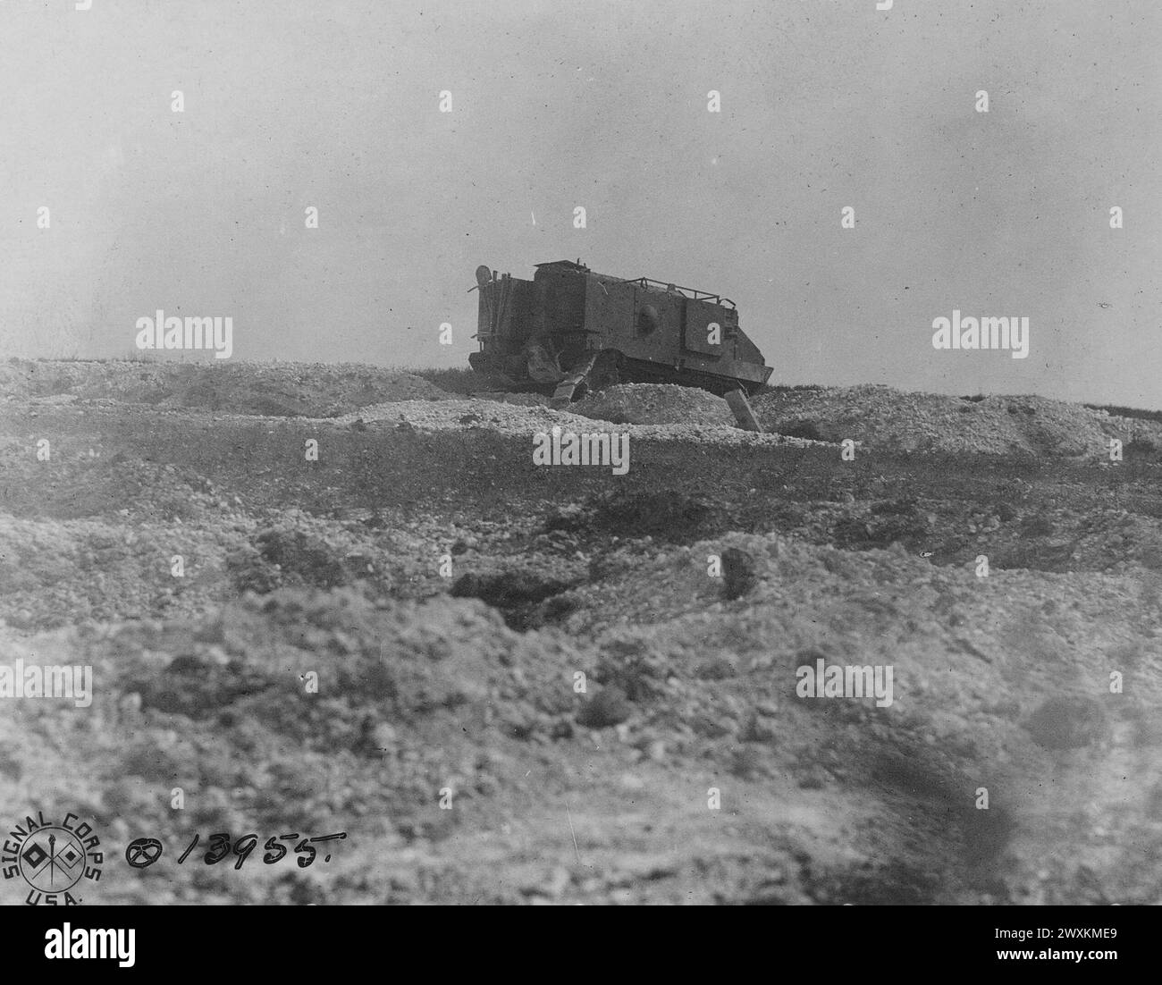 A French tank which broke down during the attack on Cantigny, France ca ...
