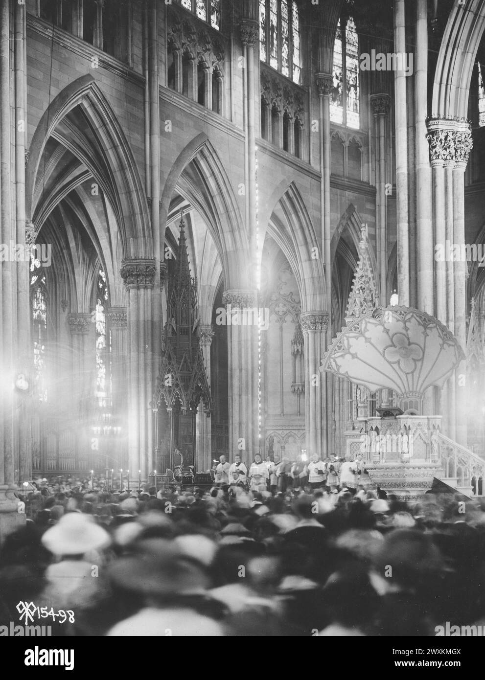 View of a funeral ceremony inside St. Patrick's Cathedral ca. 1918 ...