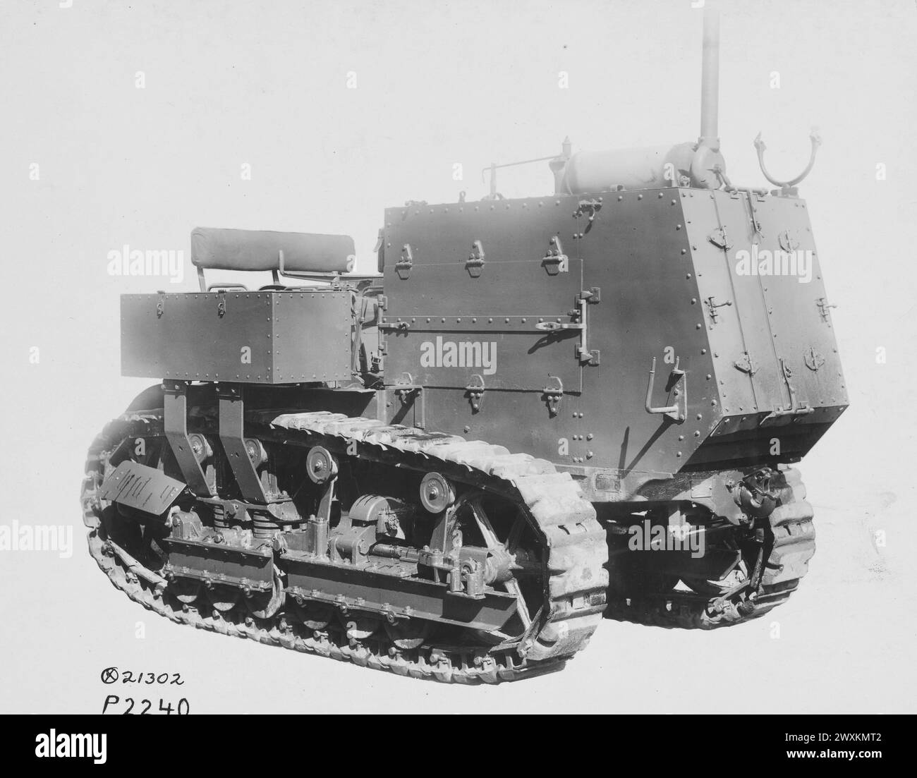 Close up of a 55 horse power Caterpillar tractor, model T-16 ca. 1918 ...