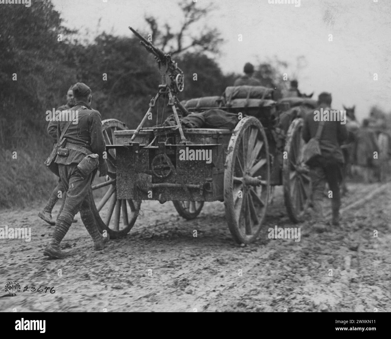 With anti-aircraft protection handy, an American field artillery ... With anti-aircraft protection handy, an American field artillery ...