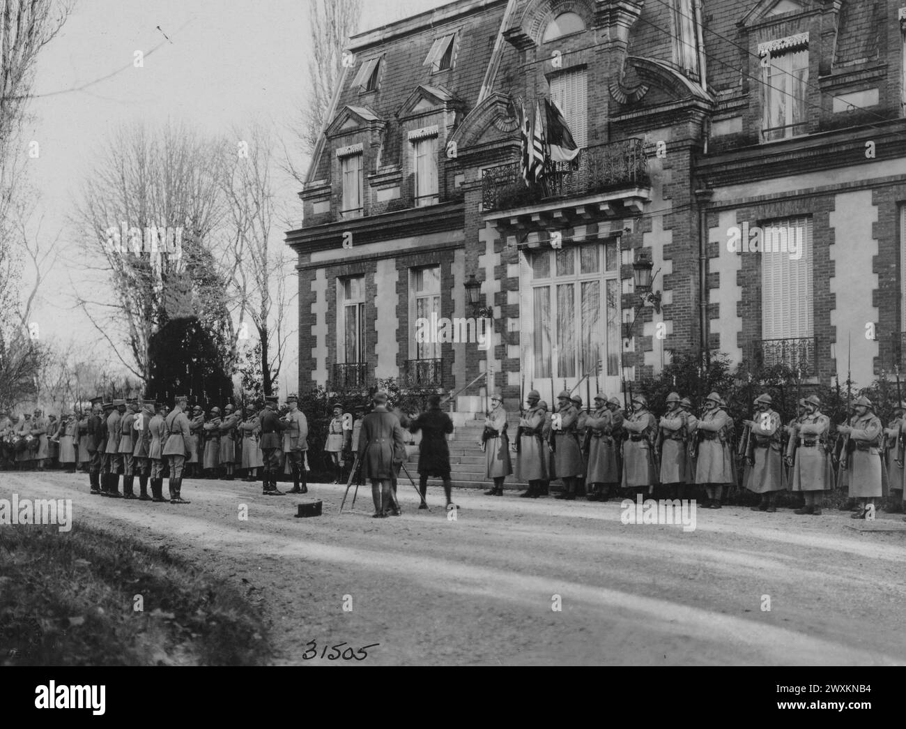 General Pershing decorating General Petain of the French army with the ...