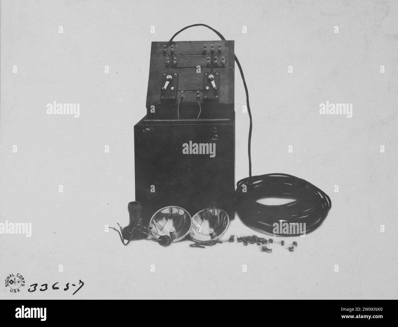 Close up of a gun sight illuminating system ca. 1918 Stock Photo - Alamy