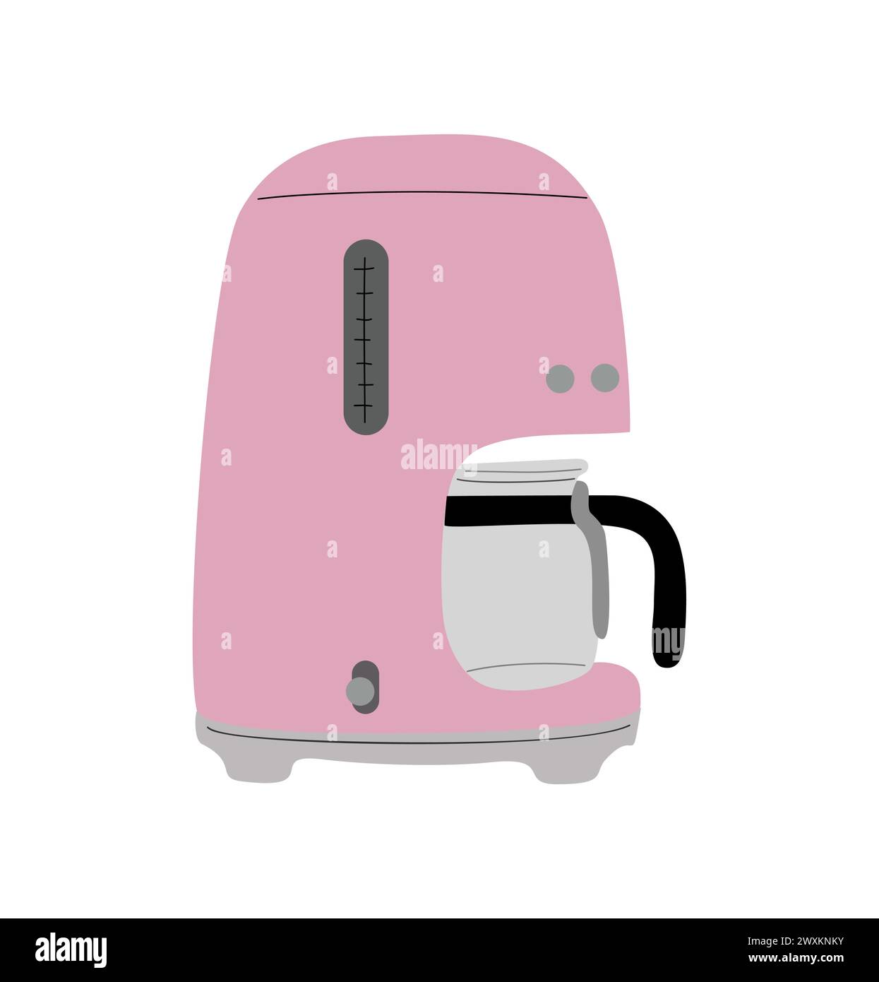 Pink Retro coffee machine vector isolated on white Stock Vector Image ...