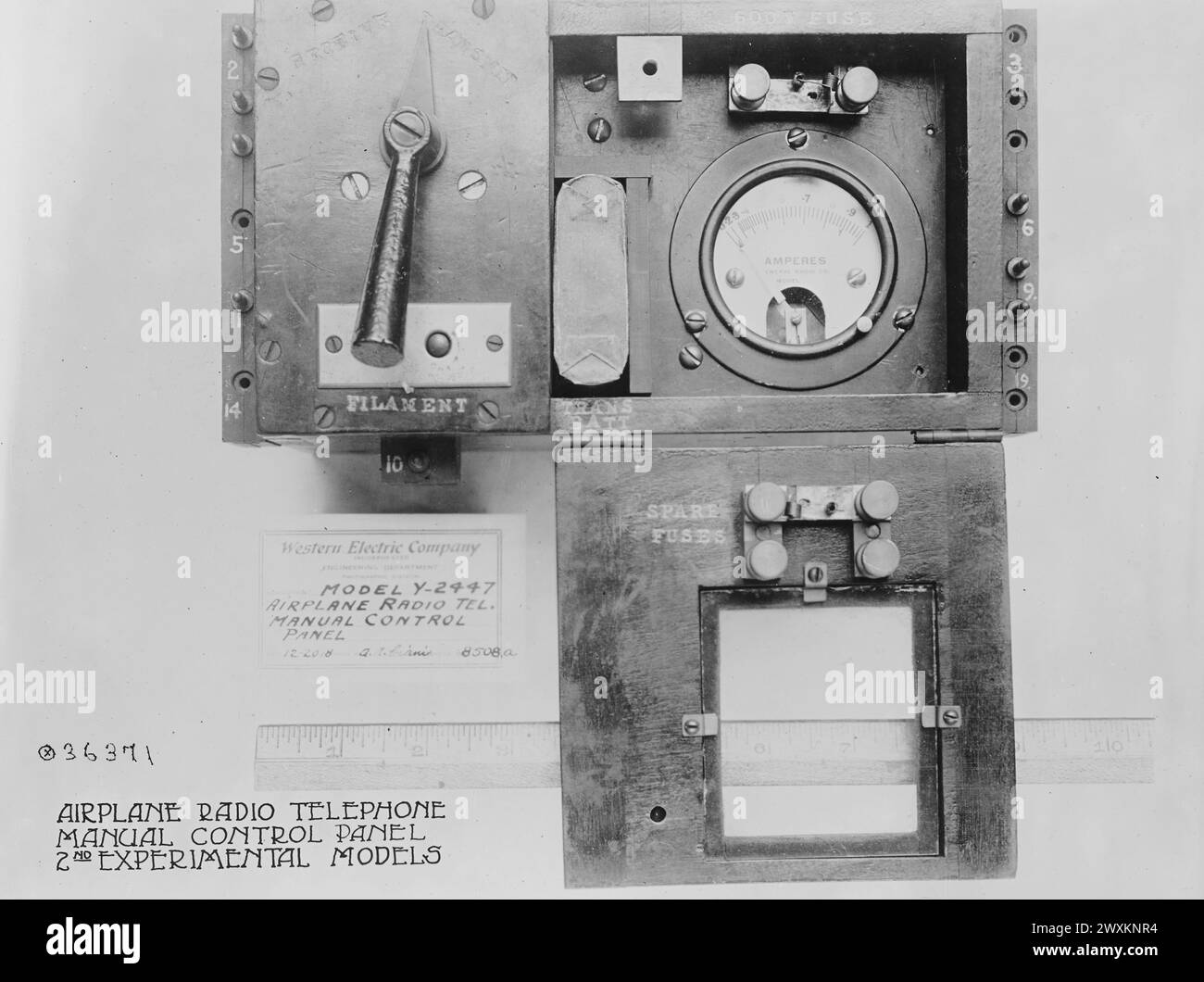 Close up of an airplane radio telephone manual control panel 2nd ...