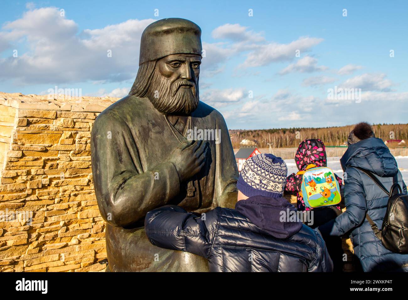 Kaluga region, Russia - March 2019: Monument to the Russian Orthodox ...