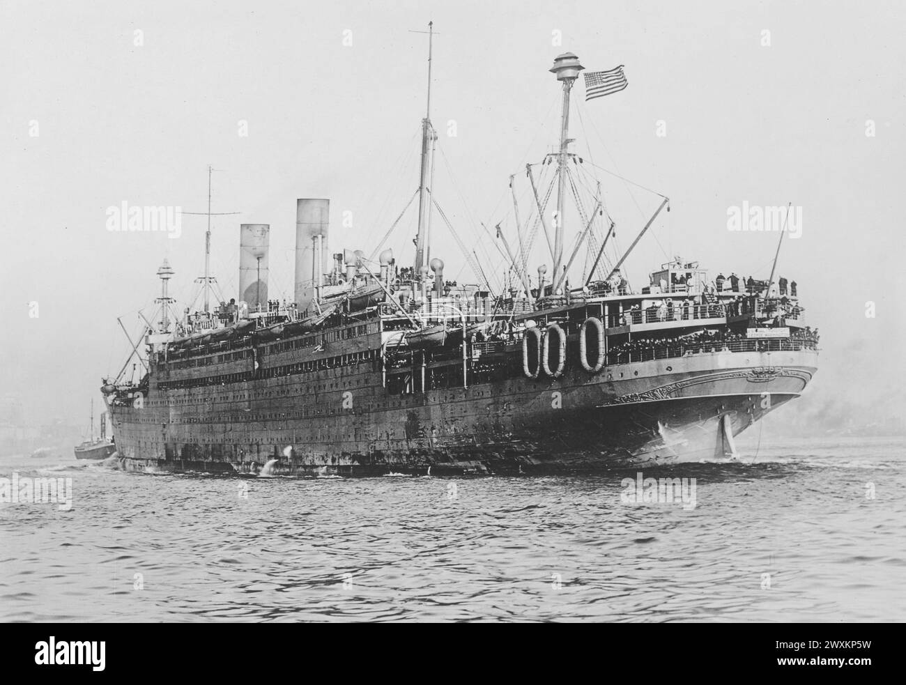 U.S. Naval Transport George Washington underway, the boat on which ...