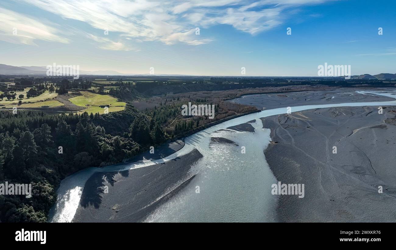 Aerial scenery of the agricultural fields and farm land around the ...