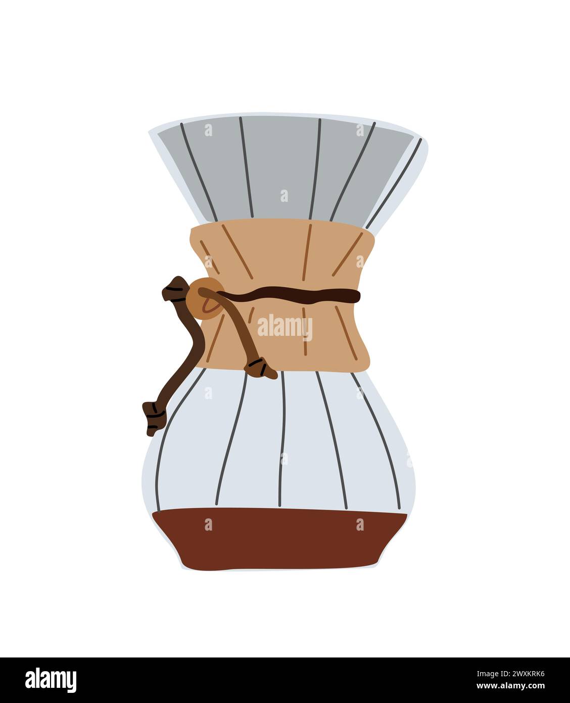 Retro coffee dripper with paper filter isolated Stock Vector Image ...