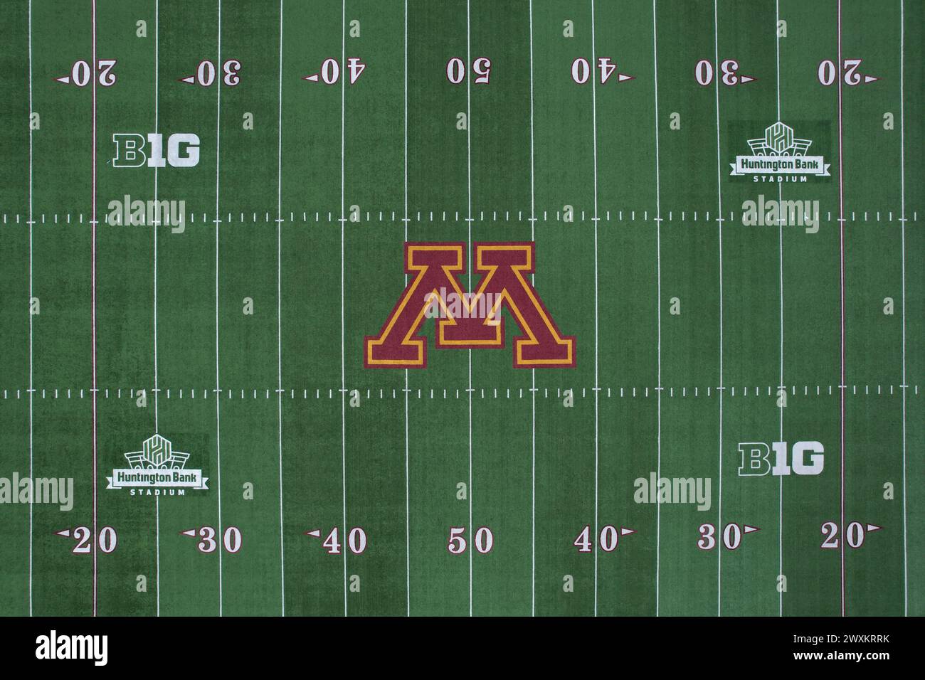 The Minnesota Golden Gophers and Big 10 Conference logo on the football ...